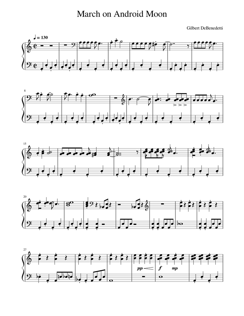 March on Android Moon Sheet Music for Piano (Solo) easy | MuseScore.com
