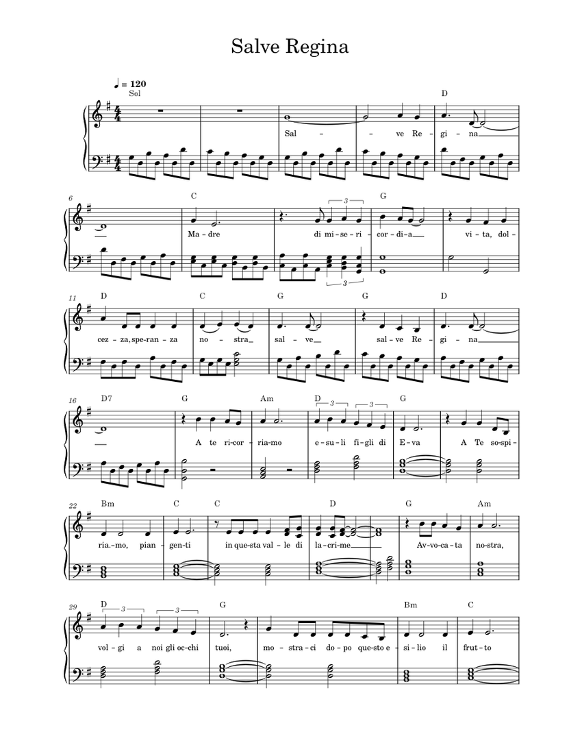 Salve Regina – Henderson Sheet Music for Piano (Solo) | MuseScore.com