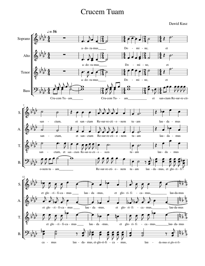 Crucem Tuam Sheet music for Soprano, Alto, Tenor, Bass voice (Choral ...