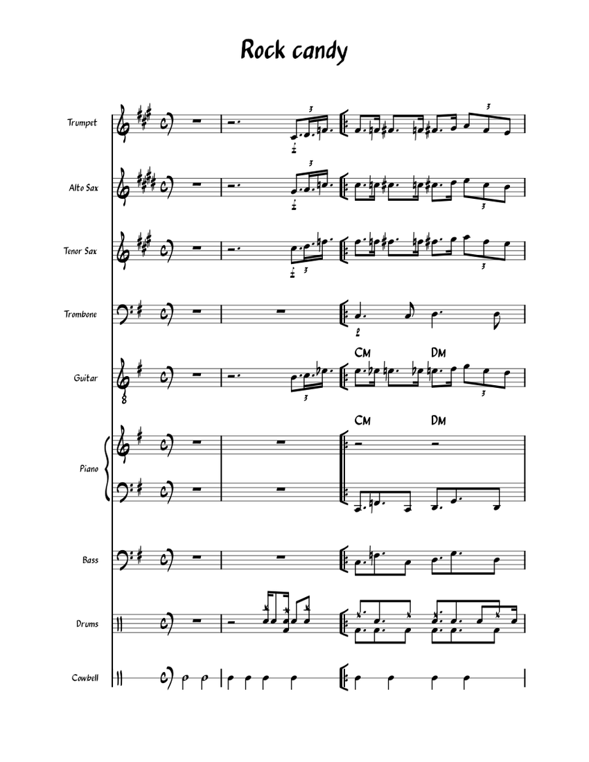 Rock_candy Sheet music for Piano, Trombone, Saxophone alto, Saxophone ...