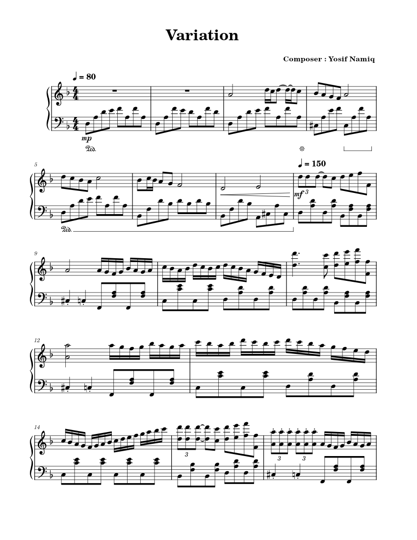 Variation Sheet music for Piano (Solo) | Musescore.com
