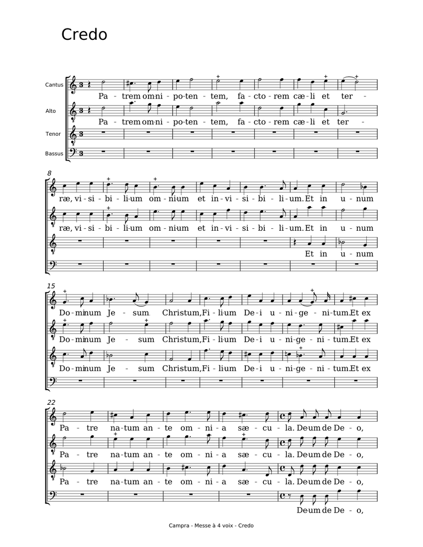 03 Credo Sheet music for Oboe, Bassoon (Mixed Quartet) | Musescore.com