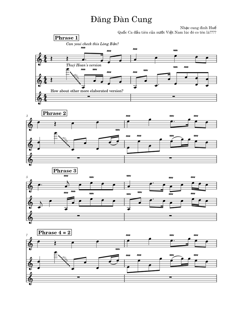 Đăng Đàn Cung – Multiple Versions - YWCM Sheet music for Strings ...