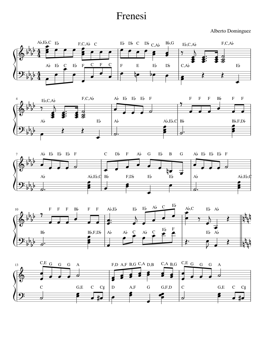 FRENESI en 2 Sheet music for Piano (Solo) | Musescore.com