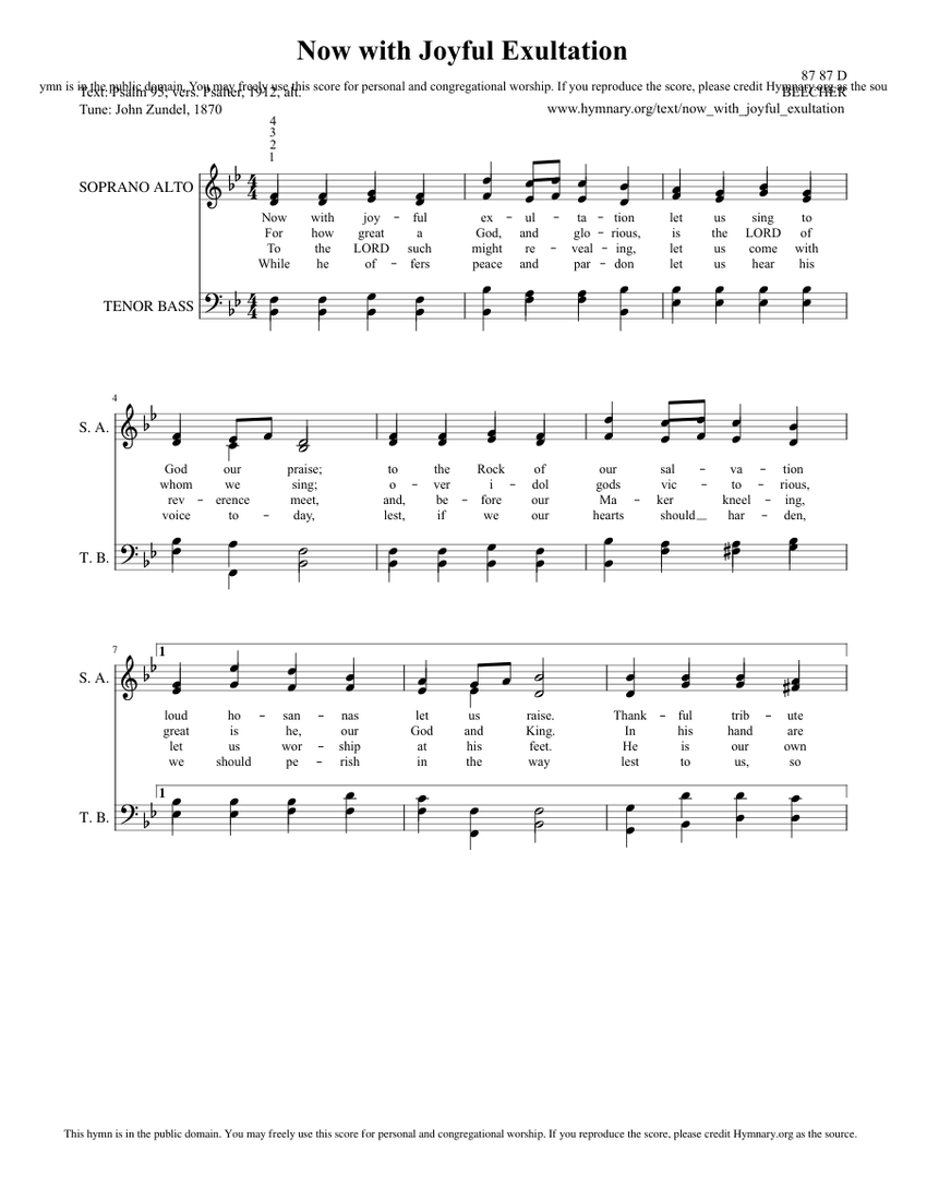 Beecher - John Zundel Sheet Music for Piano, Soprano (Piano-Voice ...