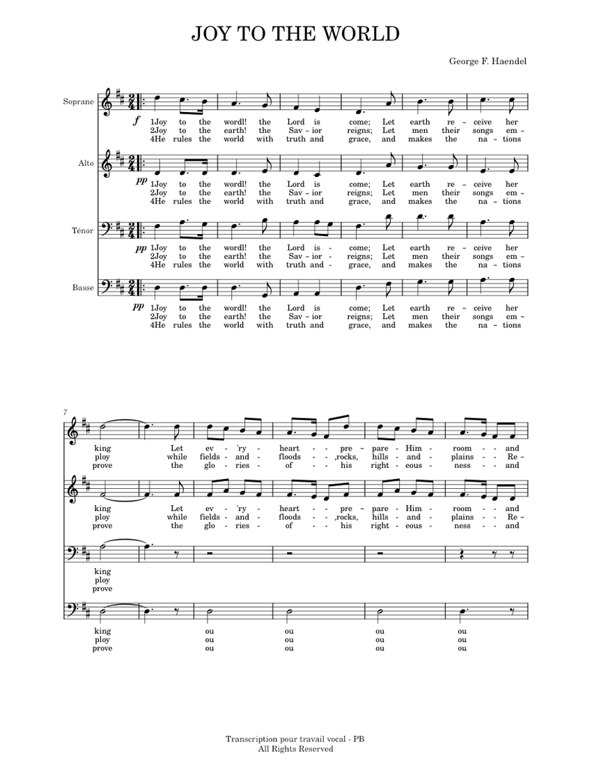 Joy to the world – Misc Christmas joy to the world Soprano Sheet music ...