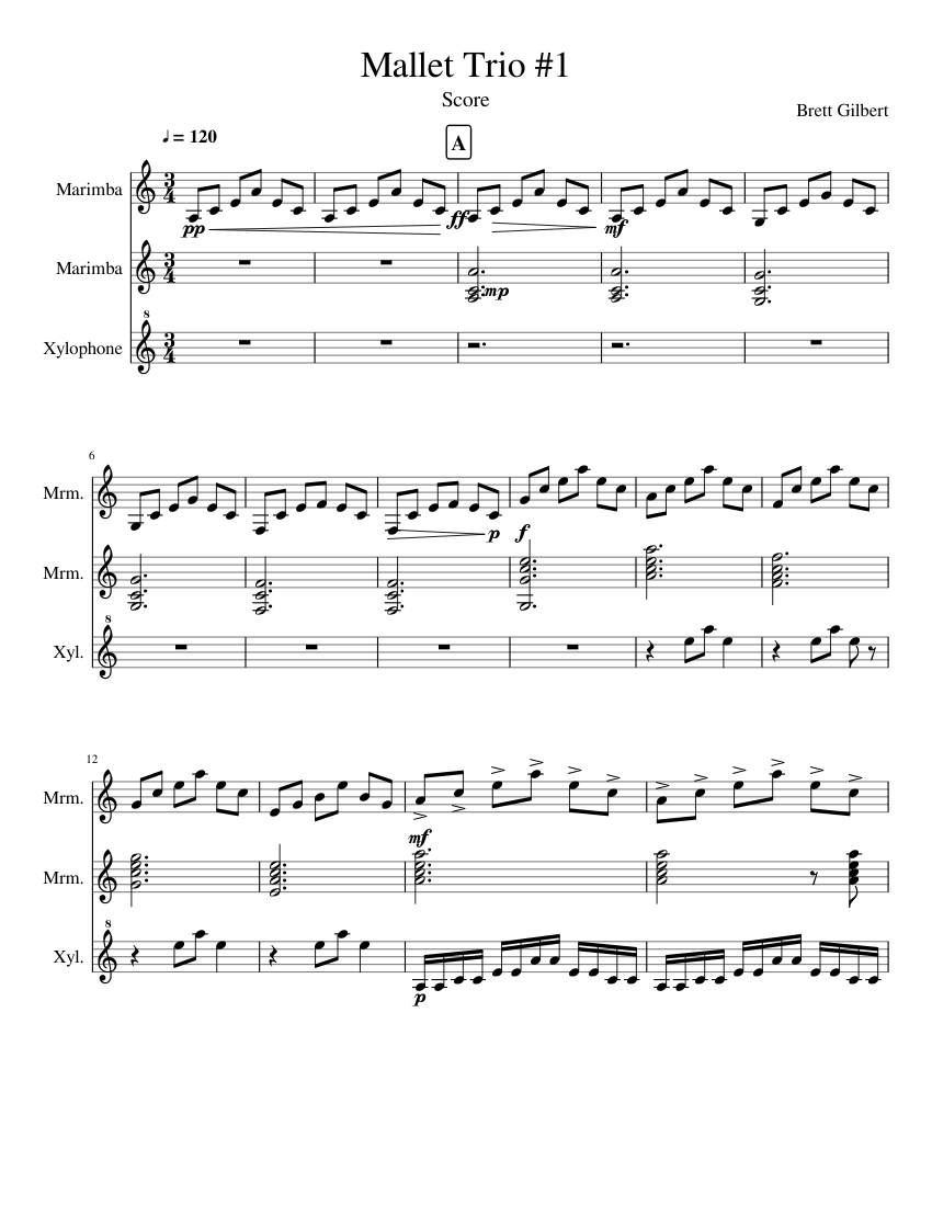 Mallet Trio 1 - piano tutorial