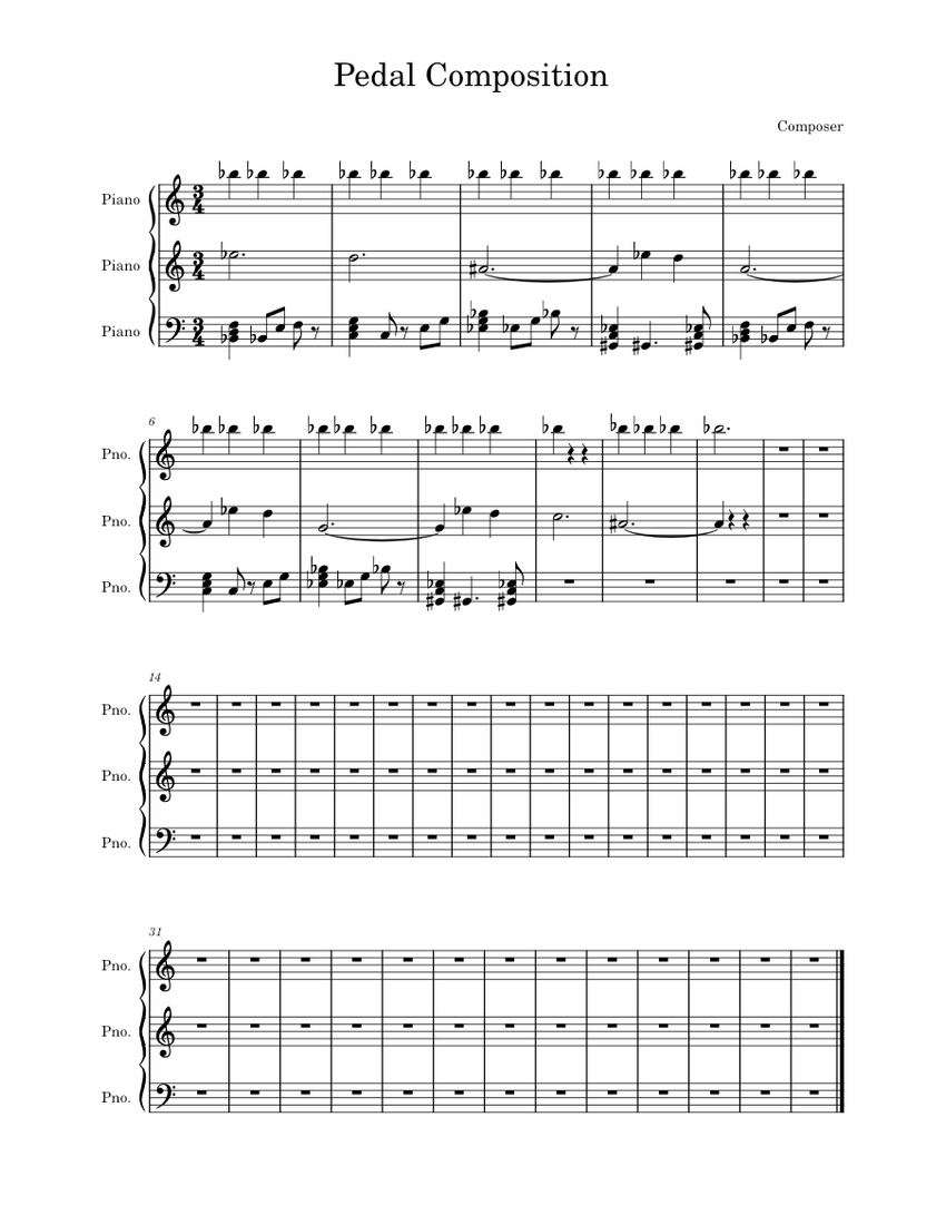 Pedal Sheet music for Piano (Mixed Trio) | Musescore.com
