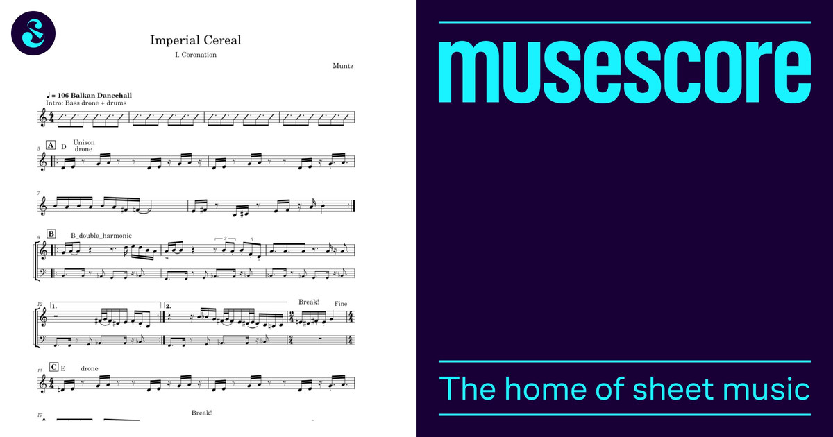Imperial Cereal Sheet Music for Violin, Cello (String Duet) | MuseScore.com