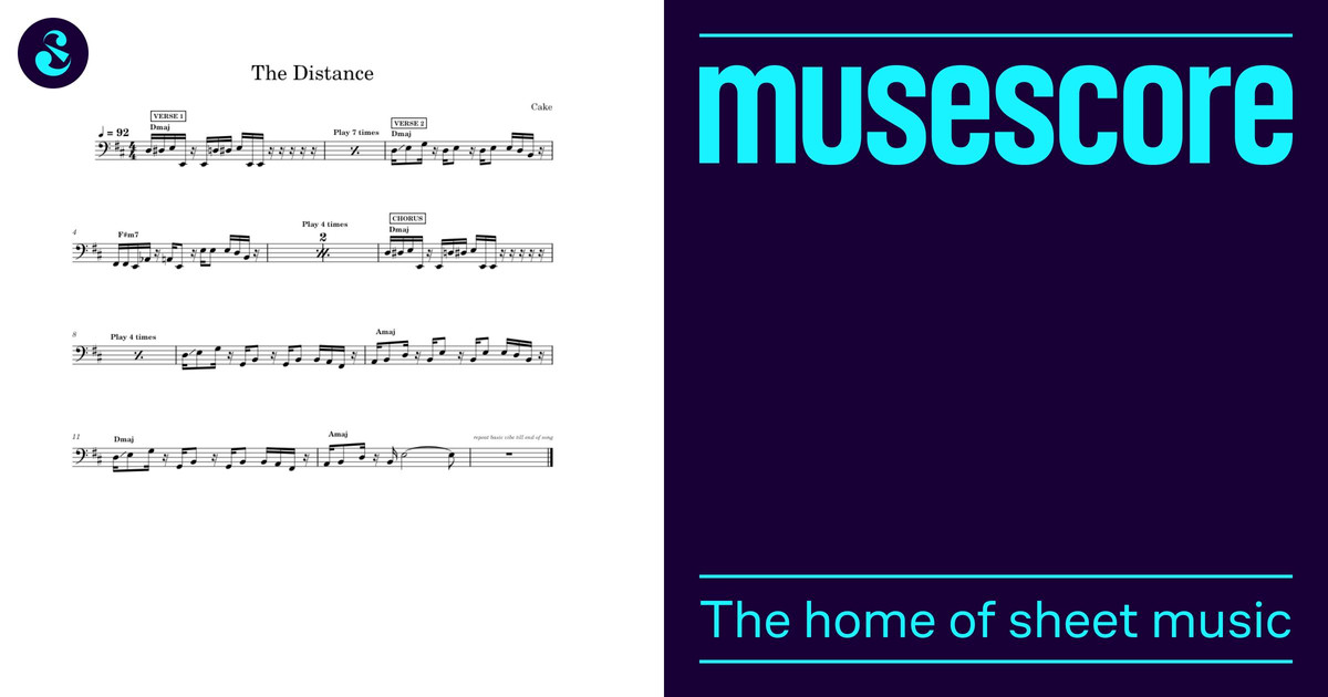 The distance – CAKE The Distance - CAKE | Bass Guitar Sheet Music Sheet ...