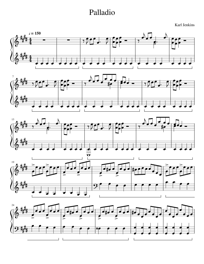 Palladio in C# Minor Sheet music for Piano (Solo) | Musescore.com