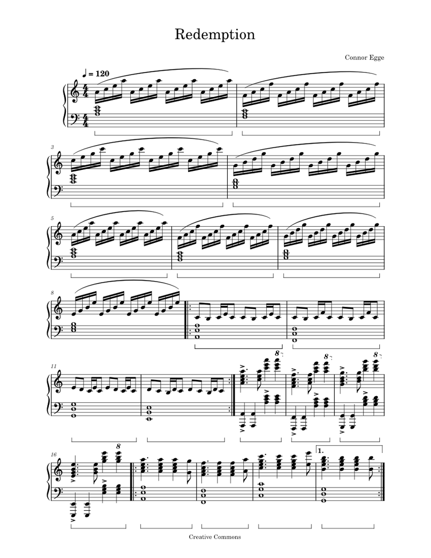 Redemption Sheet music for Piano (Solo) | Musescore.com