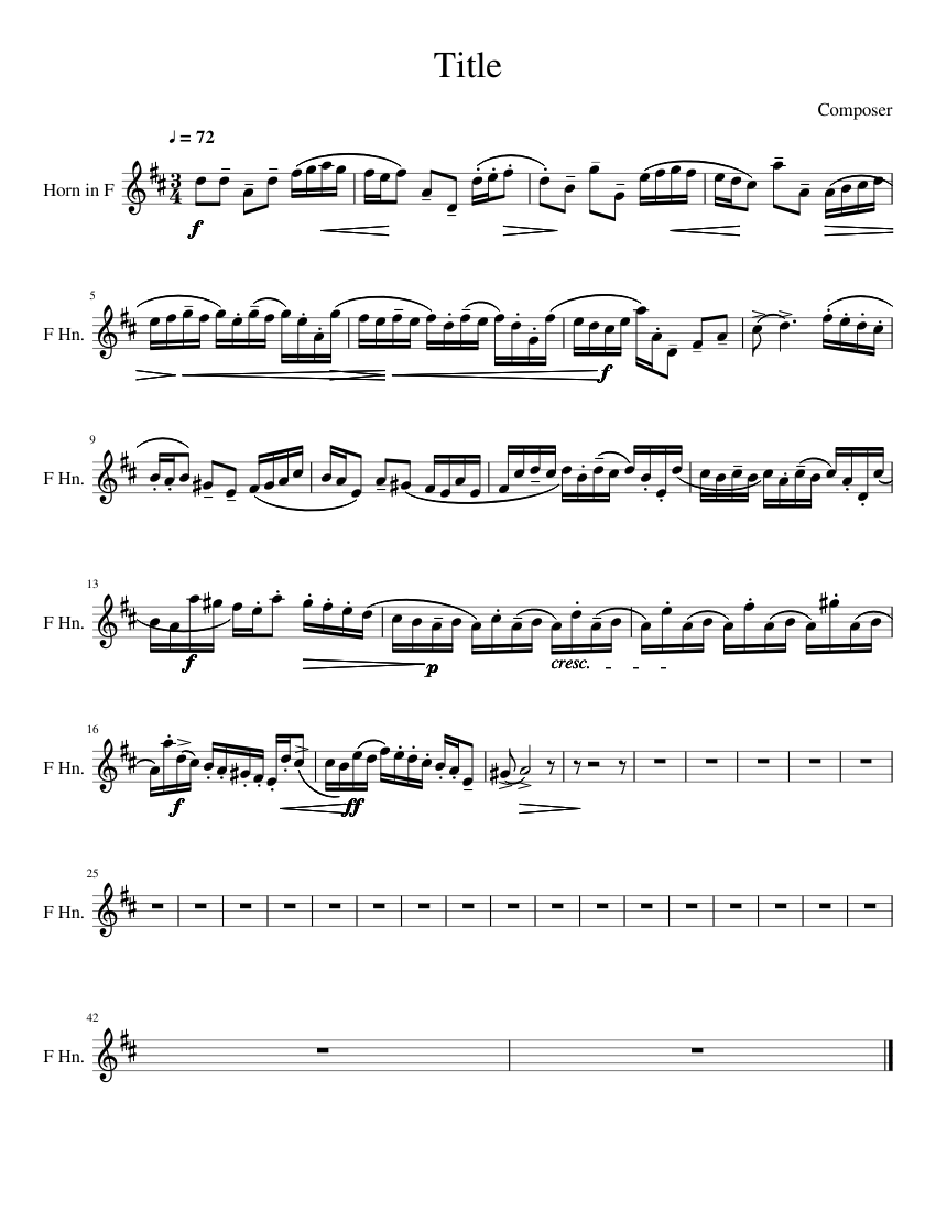 Title Sheet music for Piano, French horn (Solo) | Musescore.com