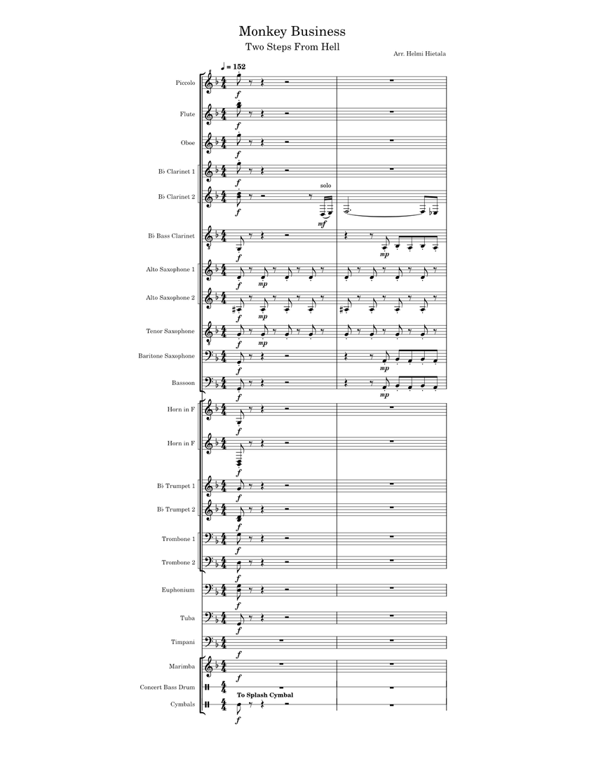Monkey Business Sheet music for Trombone, Euphonium, Tuba, Flute ...