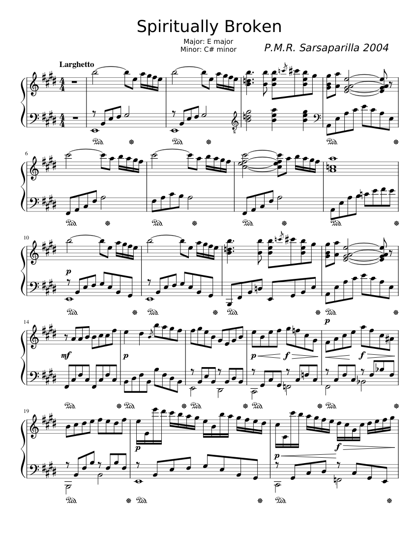 Spiritually Broken / Espiritualmente rota Sheet music for Piano (Solo ...