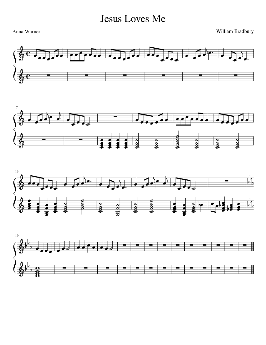 Jesus Loves Me- Beginner Handbells Sheet music for Handbells (Solo ...