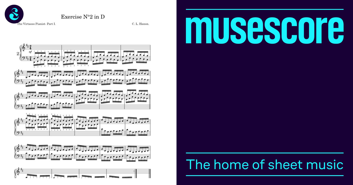 Exercise №2 in D - C. L. Hanon Sheet music for Piano (Solo) | Musescore.com