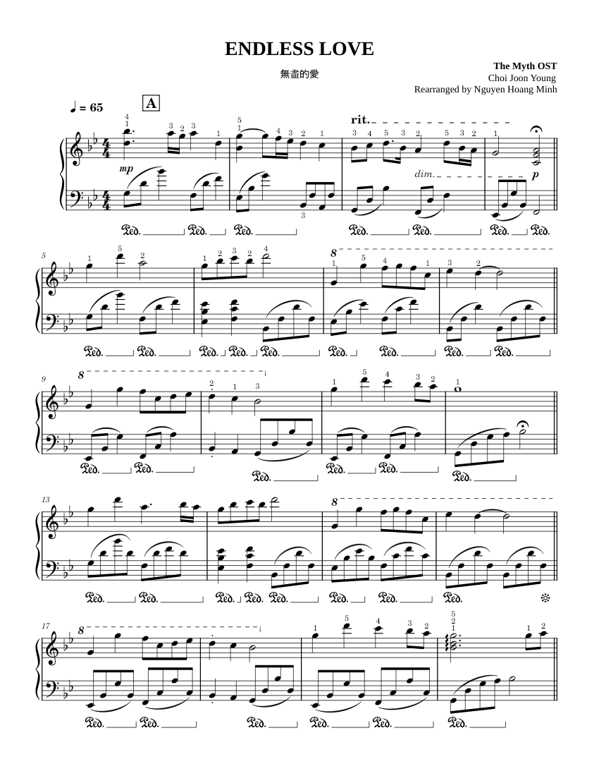 ENDLESS_LOVE Sheet music for Piano (Solo) | Musescore.com