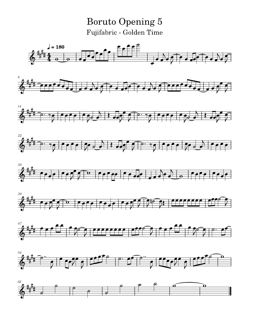 Boruto Opening 5 Sheet Music for Flute (Solo) | MuseScore.com