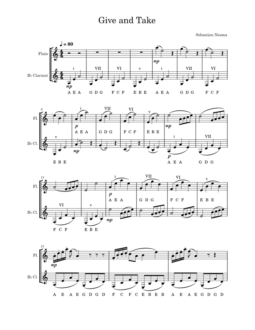 Advanced Comp - Final Composition v.3.1 Sheet music for Flute, Clarinet ...