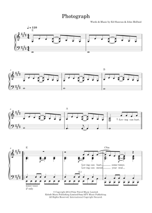 Photograph-Ed Sheeran Sheet Music for Piano (Solo) easy | MuseScore.com
