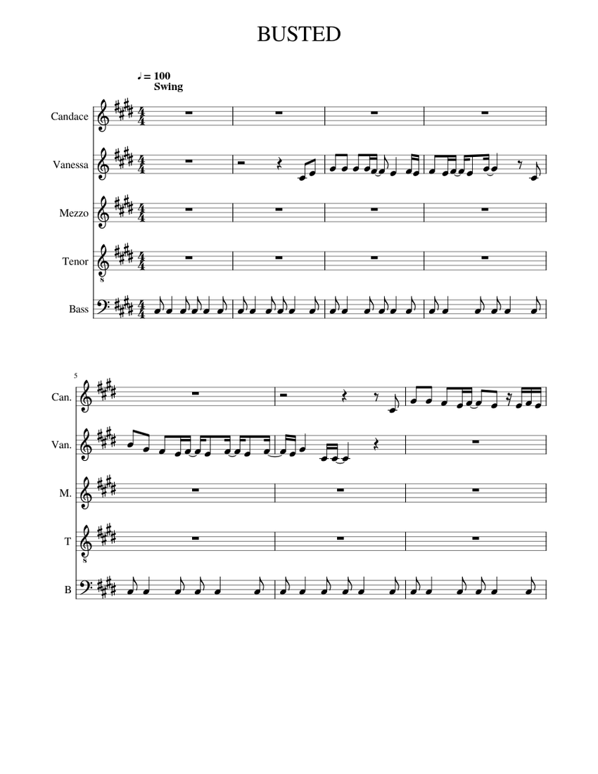 Busted! Sheet Music for Piano (A Capella) | MuseScore.com