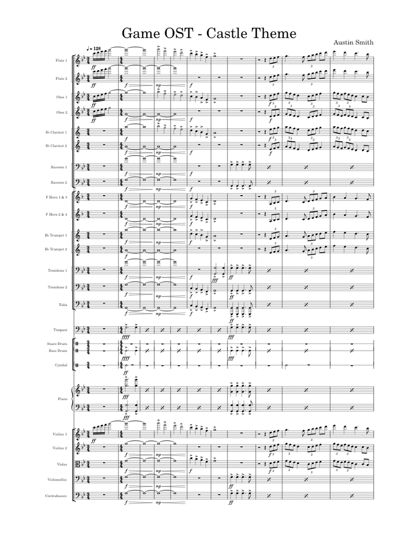 Game OST - Castle Theme Sheet music for Piano, Trombone, Tuba, Flute ...