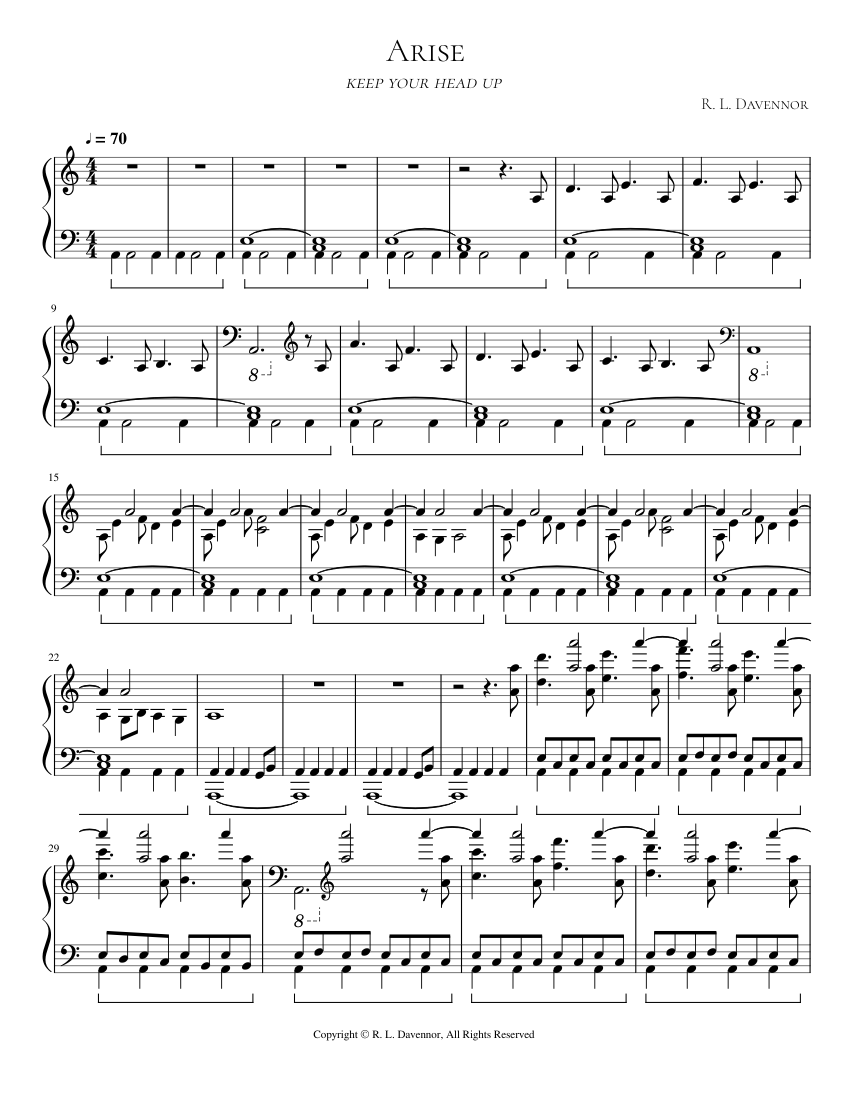 Arise Sheet Music for Piano (Solo) easy | MuseScore.com
