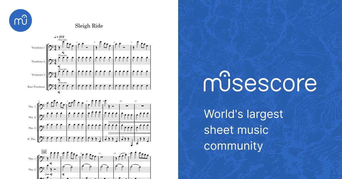 Sleigh Ride Sheet Music with Chords for Trombone, Trombone bass (Mixed ...