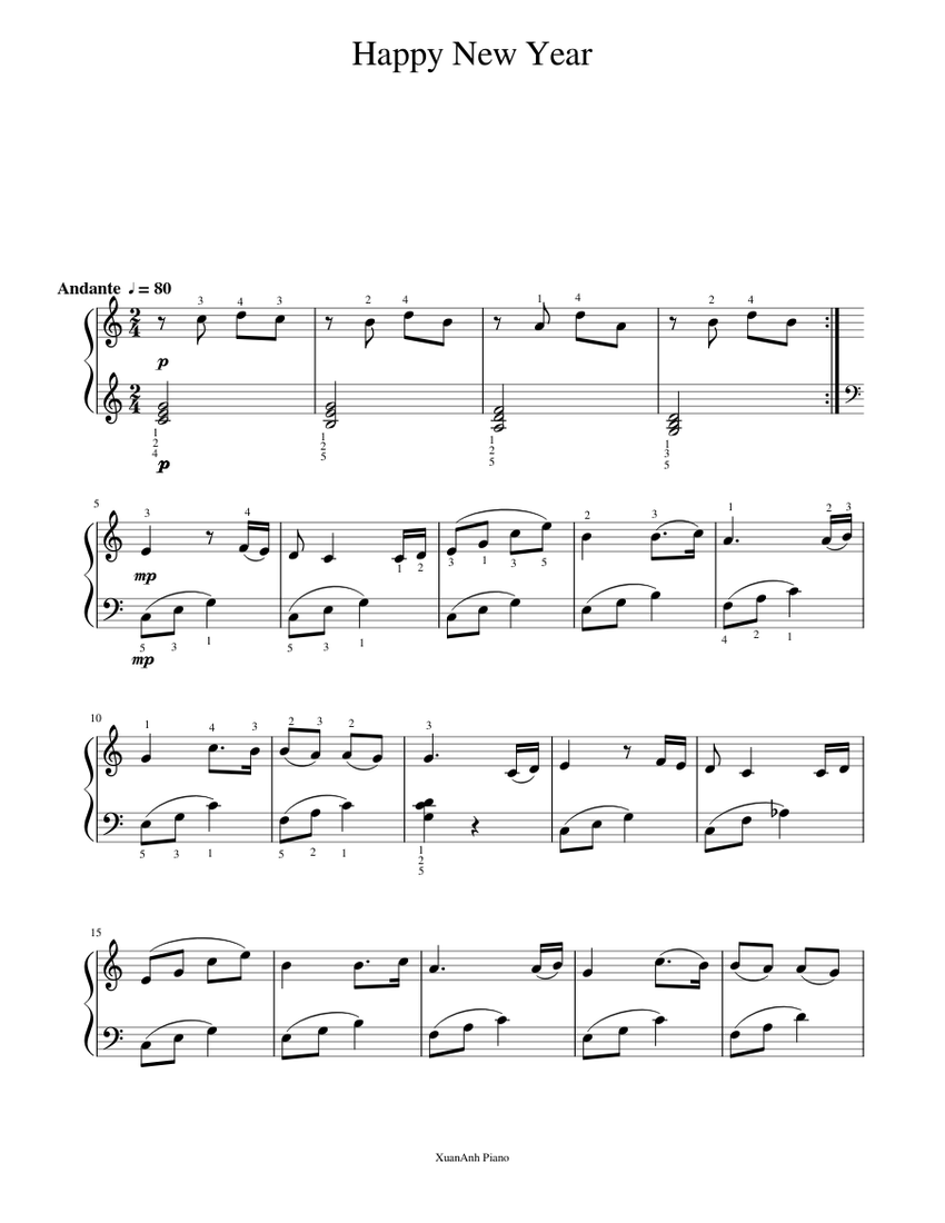 Happy New Year Sheet music for Piano (Solo) | Musescore.com