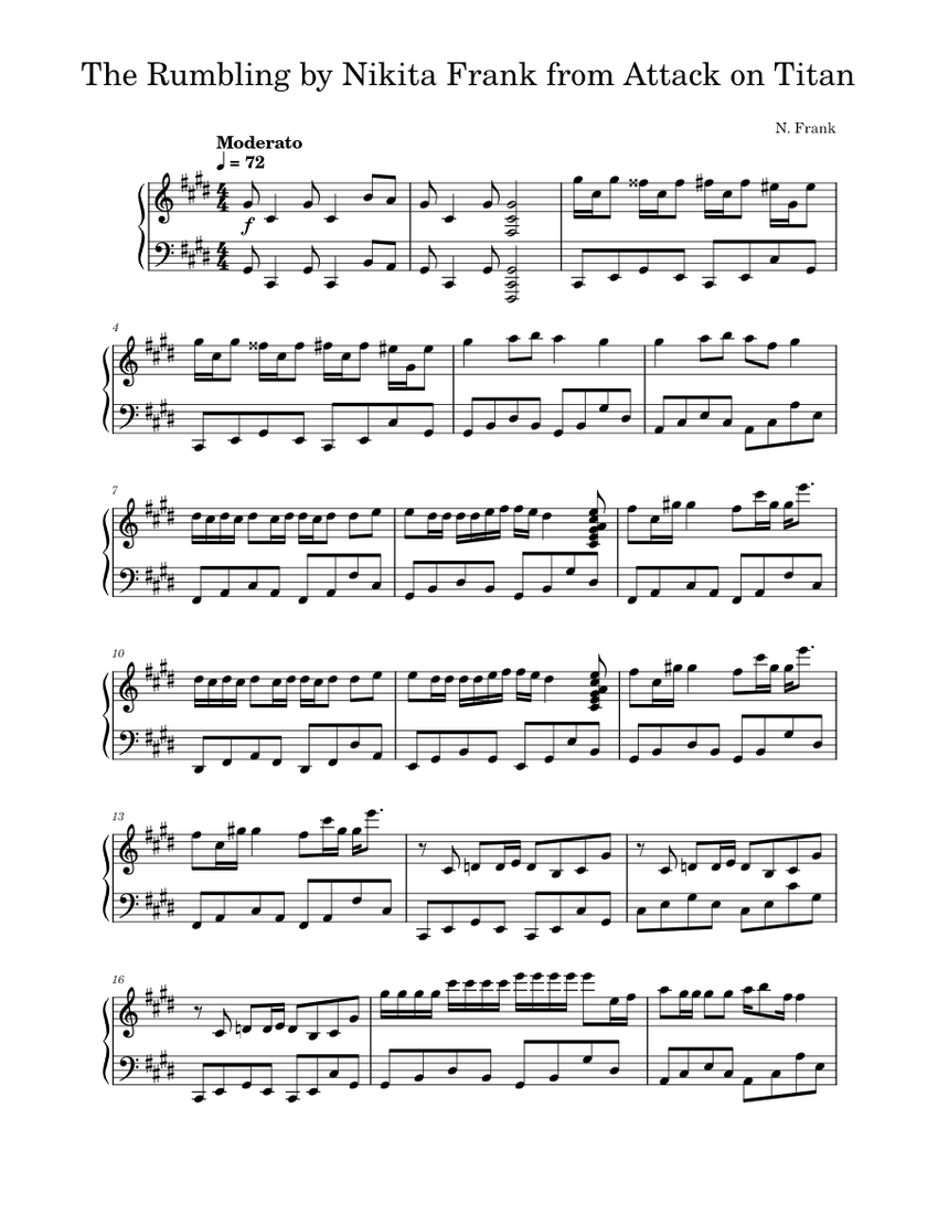 Attack of titan The Rumbling by Nikita Frank from Attack on Titan Sheet ...