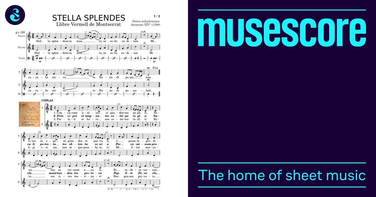 Stella splendes – Livre vermell de Montserrat - 2VE TB ET Sheet Music ...