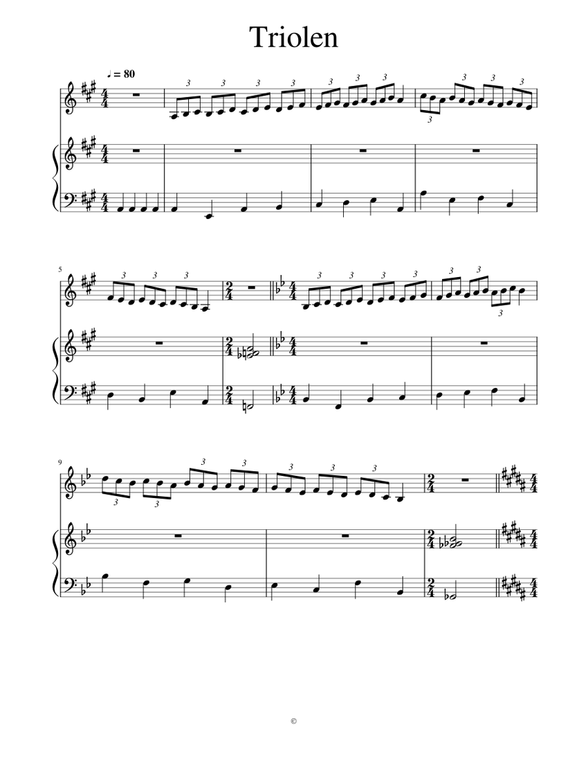 FRM#03 inzingen Triool A-D Sheet music for Piano (Solo) | Musescore.com