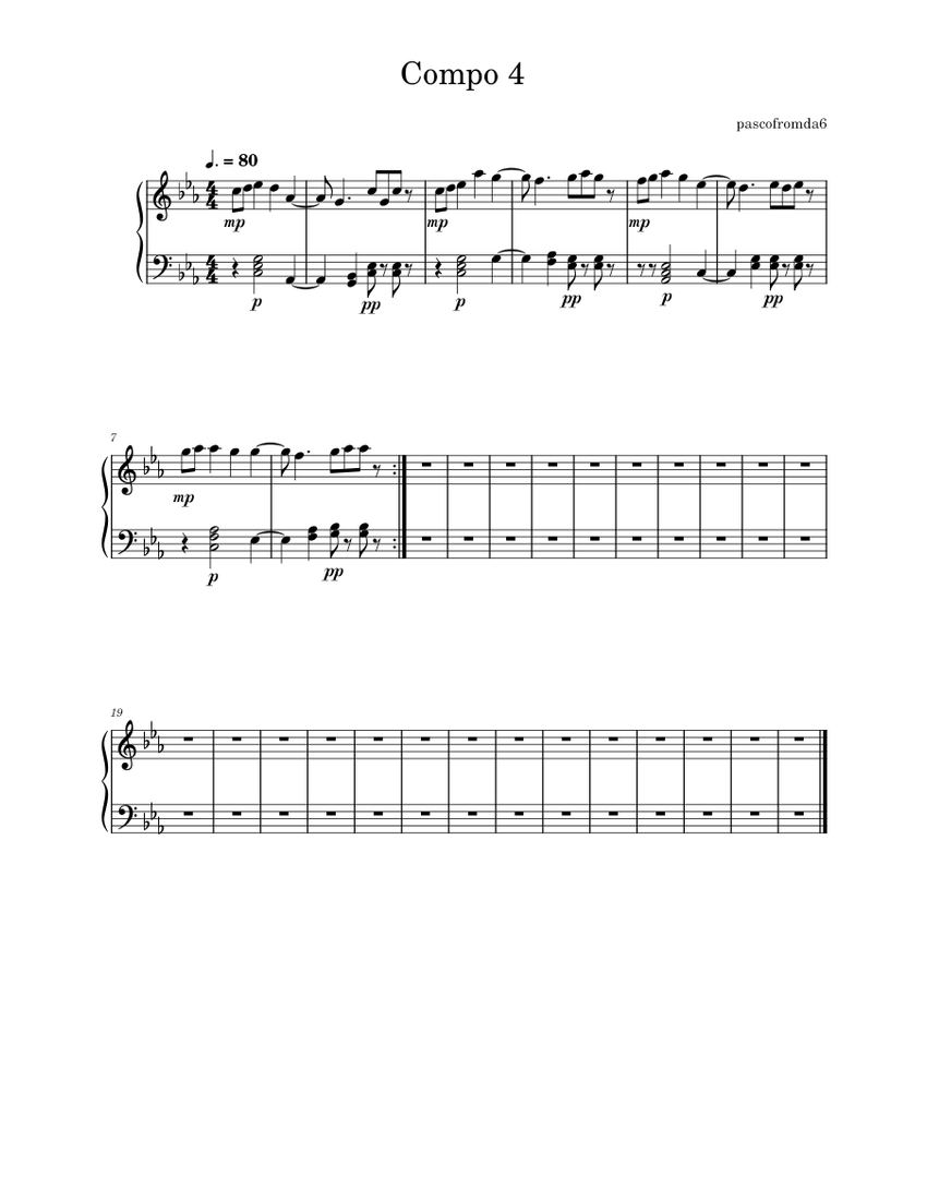 Compo 4 Sheet music for Piano (Solo) Easy | Musescore.com
