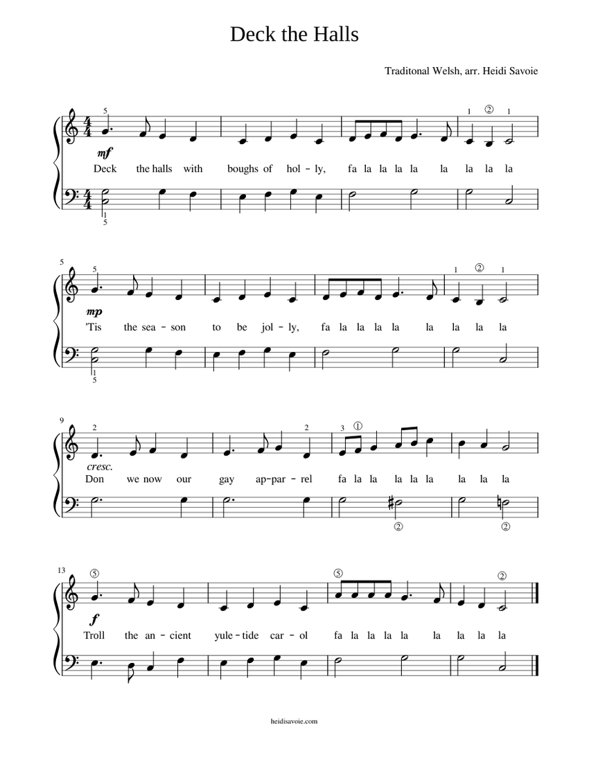 Deck the Halls Sheet music for Piano (Solo) Easy | Musescore.com