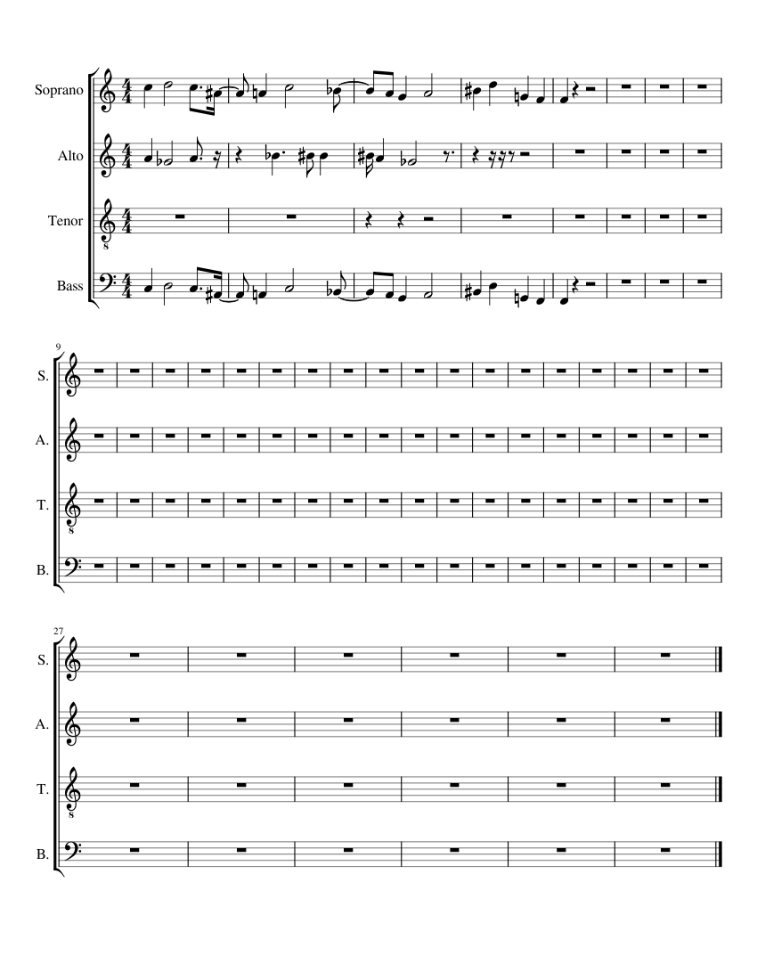 Vocal piece Sheet music for Soprano, Alto, Tenor, Bass voice (Choral ...