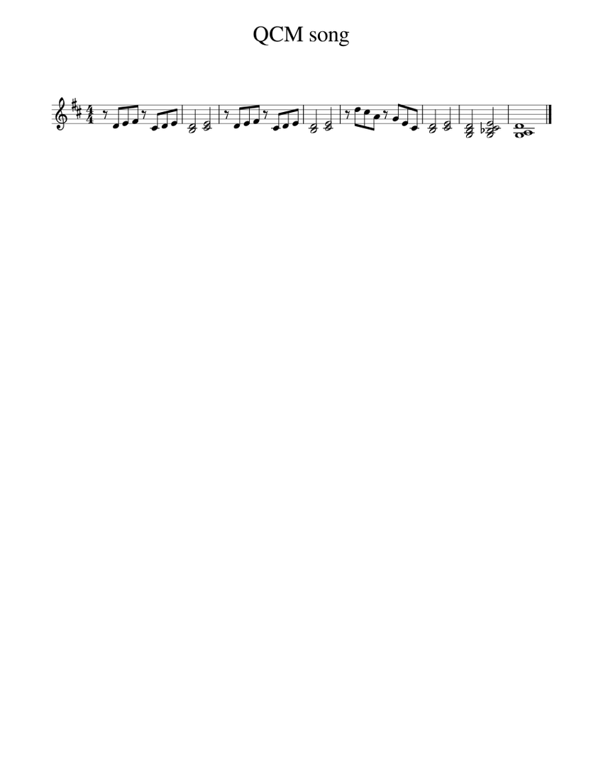 QCM song Sheet Music for Piano (Solo) easy | MuseScore.com