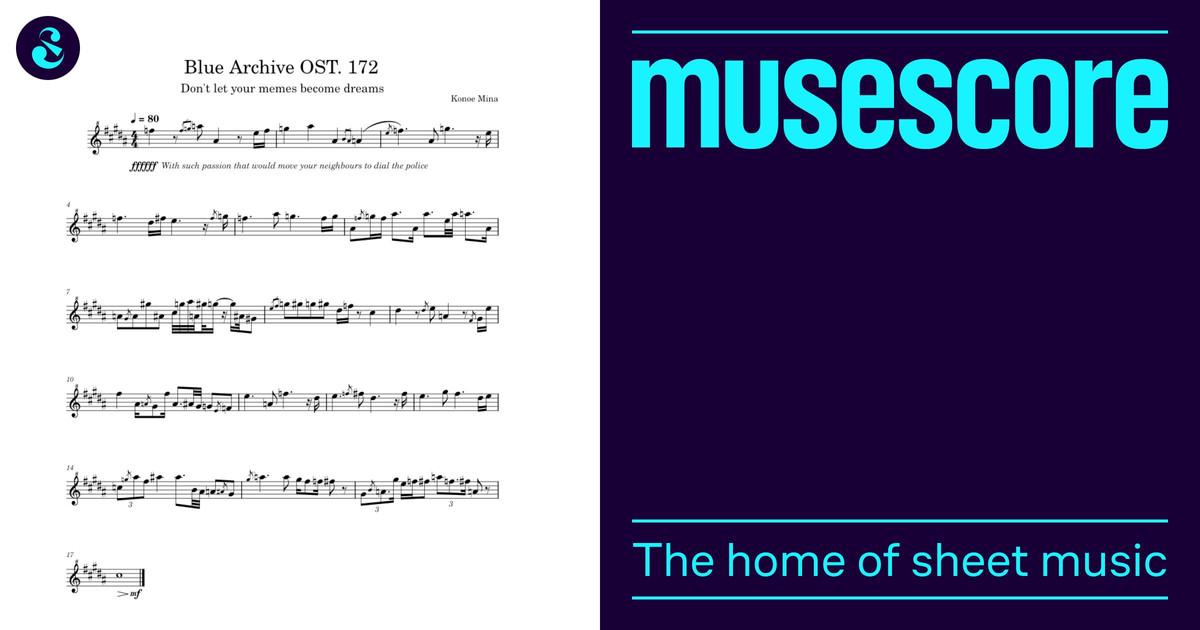 Blue Archive OST. 172 Sheet Music for Recorder (Solo) | MuseScore.com