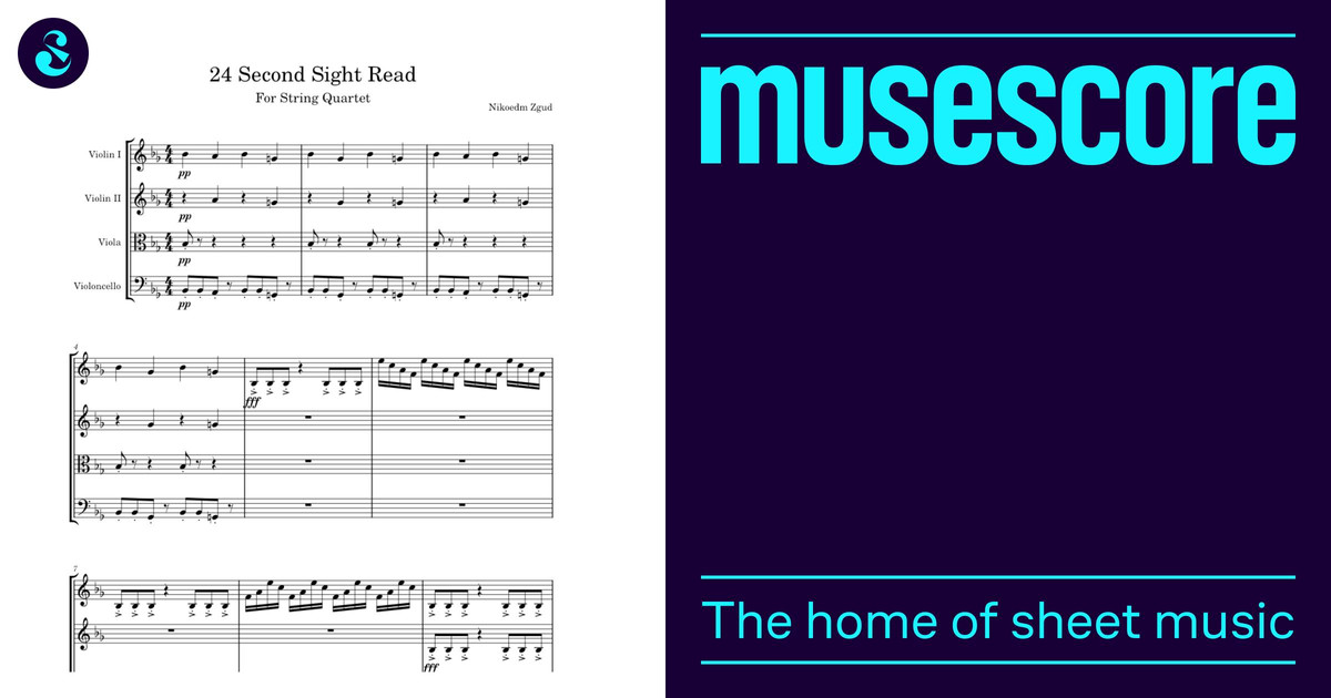 24 Secon Sight Read For String Quartet Sheet music for Violin, Viola ...