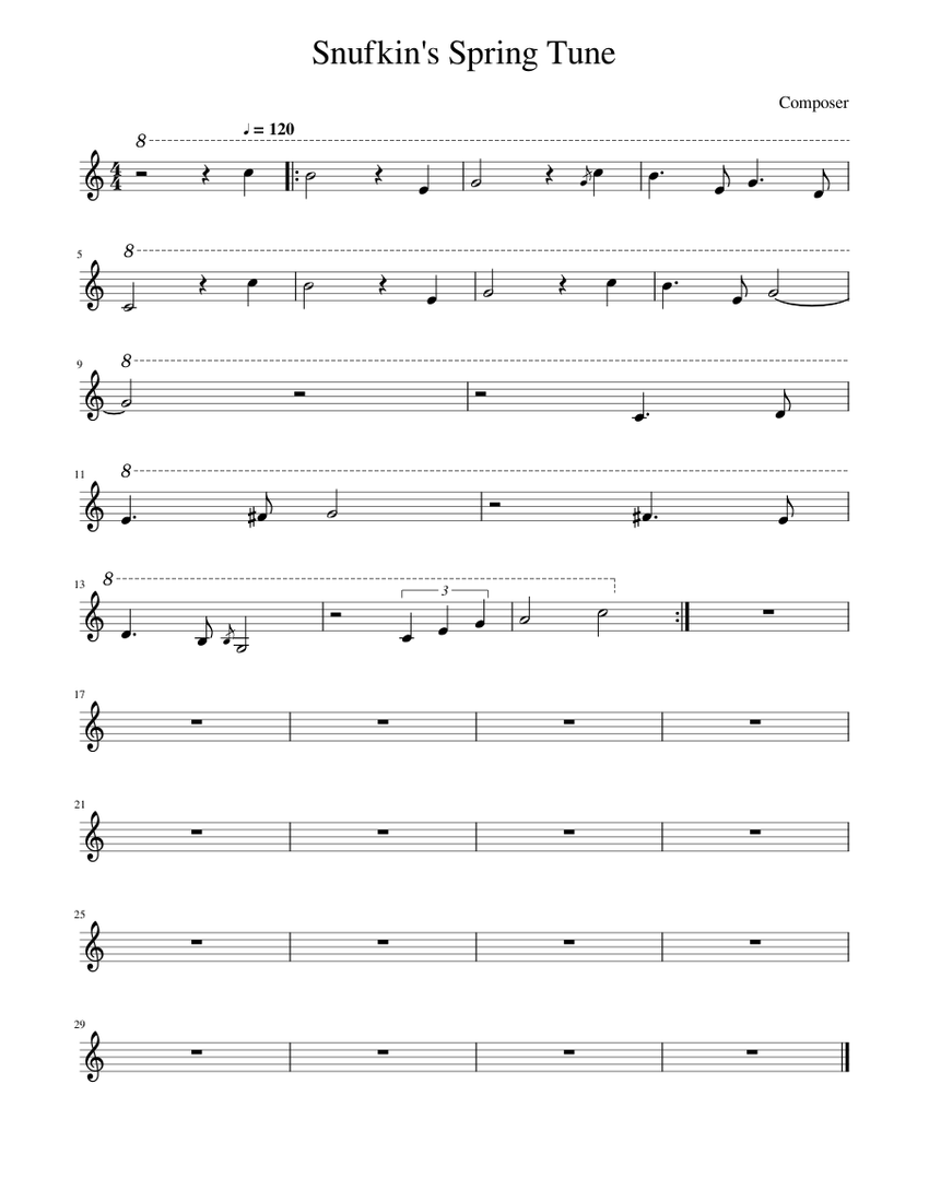 Snufkin's Spring Tune Sheet Music for Harmonica (Solo) | MuseScore.com