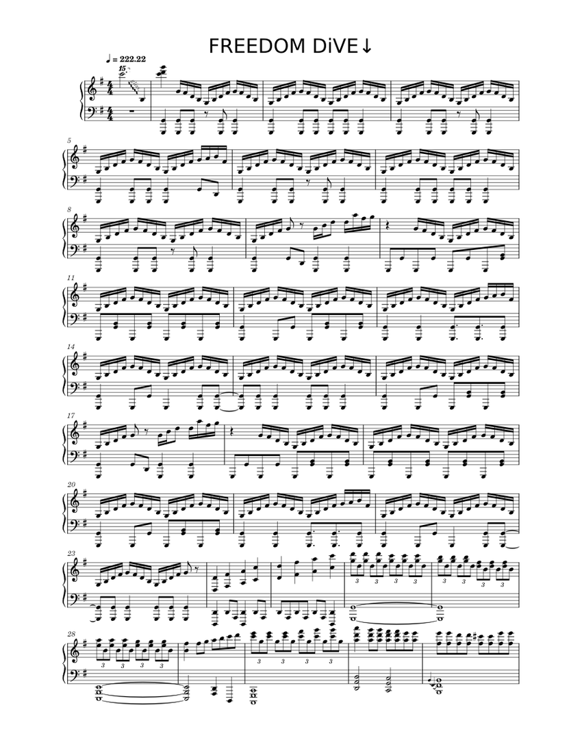 FREEDOM_DiVE↓ Sheet music for Piano (Solo) | Musescore.com