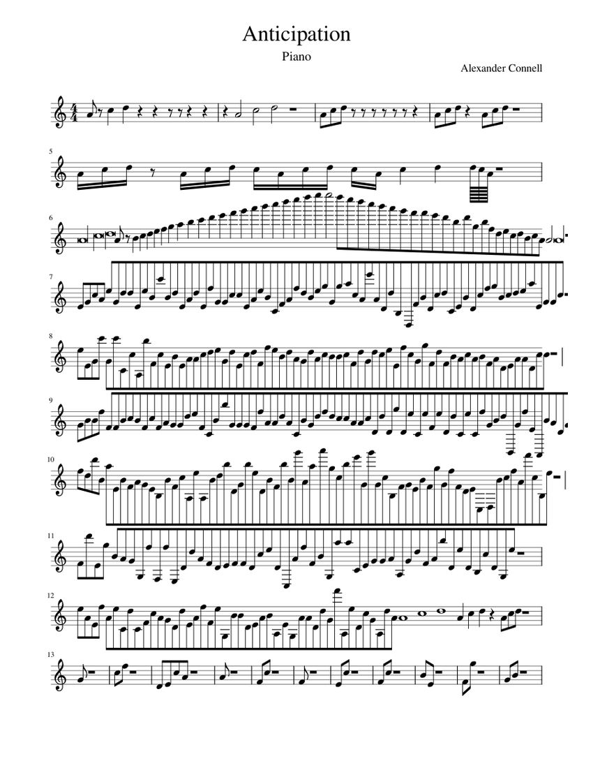 Anticipation Piano Sheet music for Piano (Solo) Easy | Musescore.com