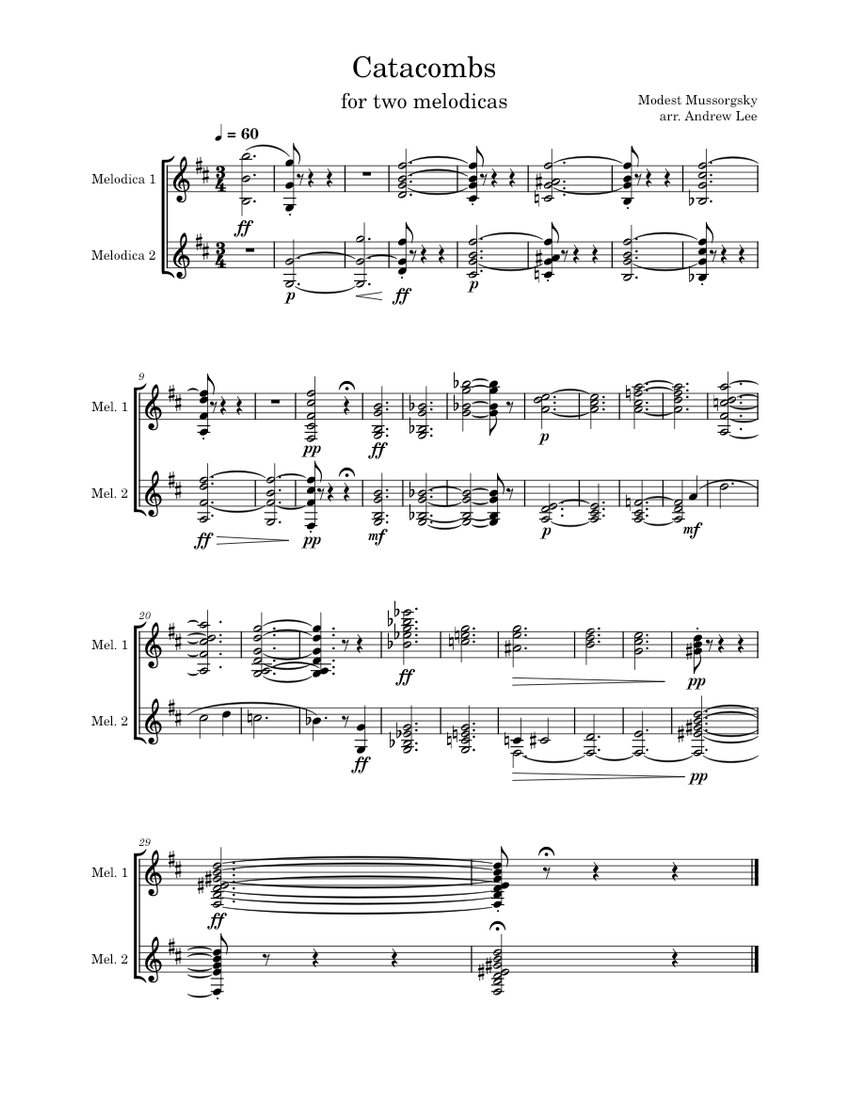 [2Melodica Arr.] Catacombs – Modest Mussorgsky Sheet music for Melodica ...
