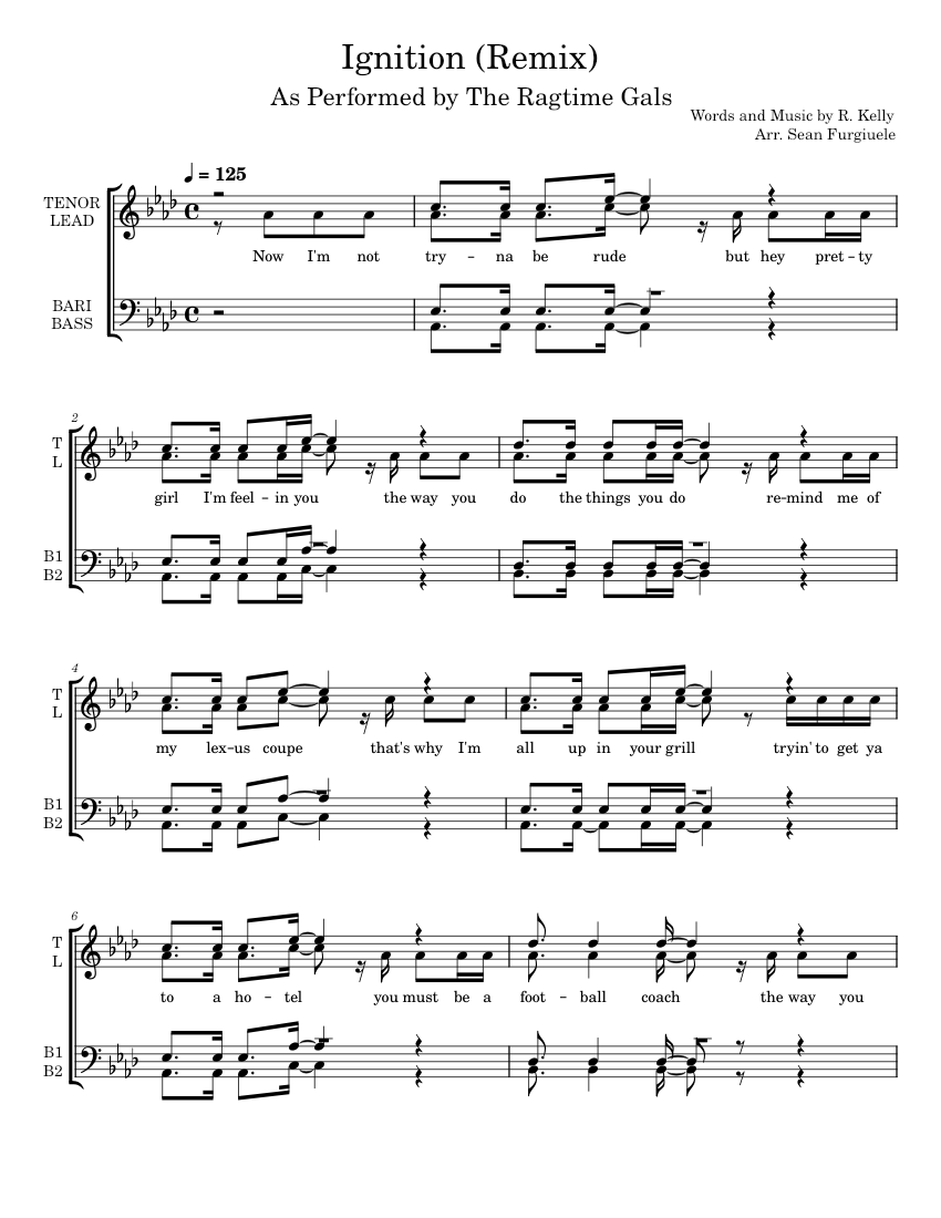 Ignition Remix – R. Kelly Sheet music for Bass voice, Vocals (Men’s ...