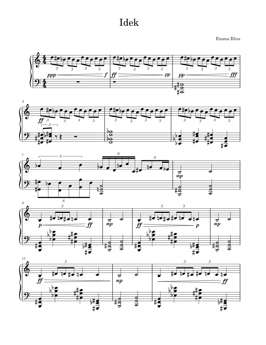 idek Sheet music for Piano (Solo) | Musescore.com