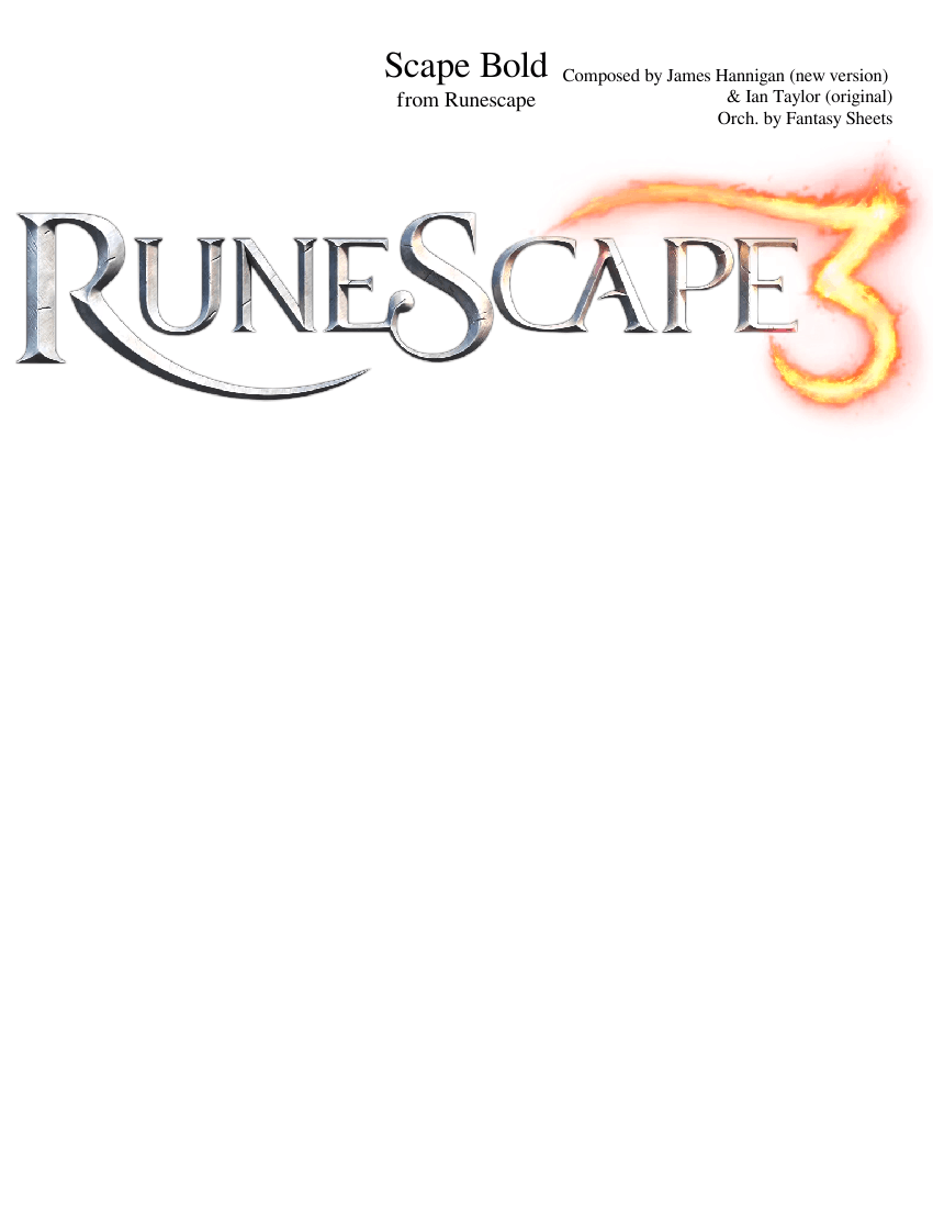 Runescape - Scape Bold Sheet music for Trombone, Tuba, Flute piccolo ...