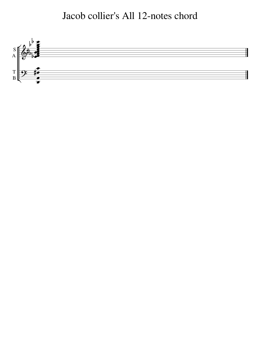 Jacob collier's All 12-notes chord Sheet music for Female, Male (Choral ...
