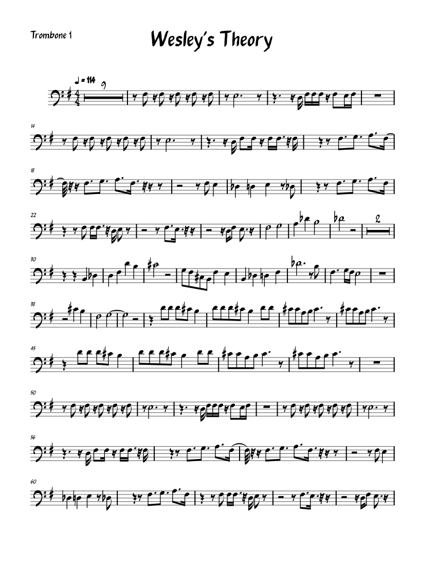 Wesley's Theory – Obama 2 Wesley's Theory Trombone 1 Sheet music for ...