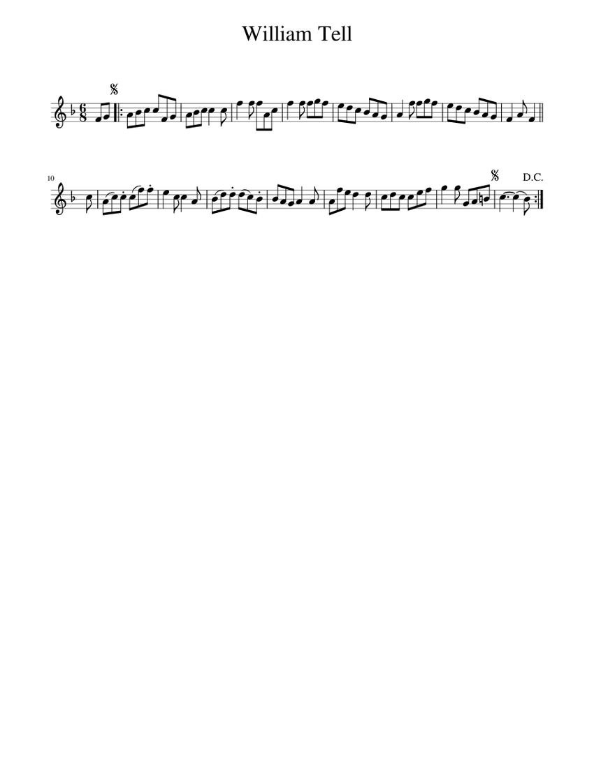 William Tell Sheet music for Piano (Solo) Easy | Musescore.com
