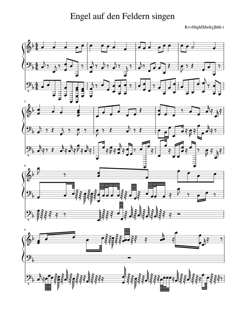 Engel auf den Feldern singen Sheet music for Organ (Solo) | Musescore.com